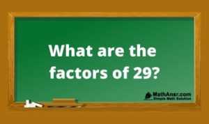 Factors of 29