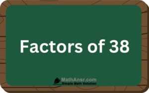 Factors of 38