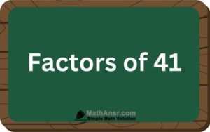 Factors of 41